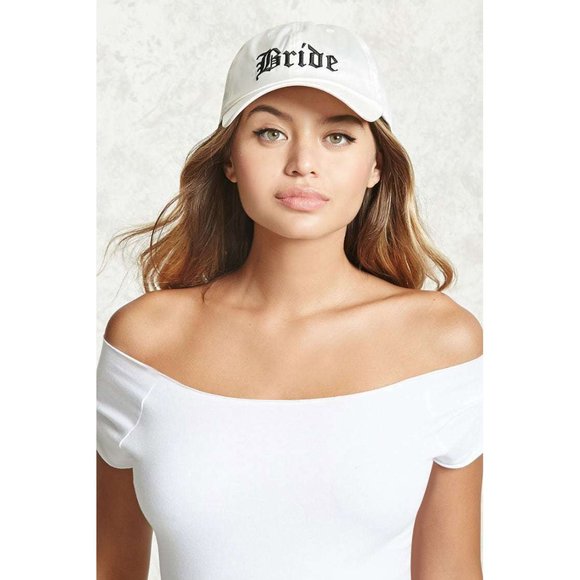 Forever 21 | Accessories | White Satin Hat Cap Bride Bachelorette ...